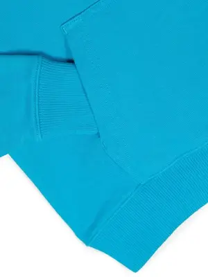 Off-White Logo-print Organic Cotton Hoodie - Blue