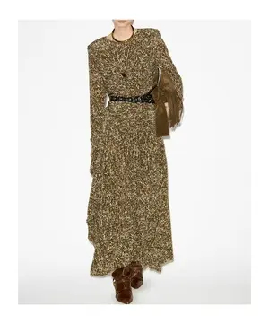 Isabel Marant Étoile Zeidi Leopard Print Long Sleeve Dress