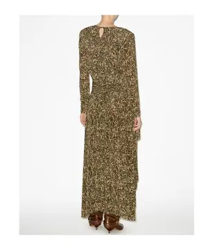 Isabel Marant Étoile Zeidi Leopard Print Long Sleeve Dress