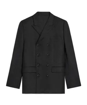 Celine Carnaby Jacket In Striped Flannel - Anthracite