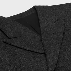 Celine Carnaby Jacket In Striped Flannel - Anthracite