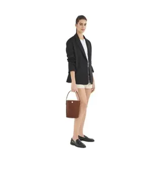 Longchamp Pure Logo Embossed Small Bucket Bag