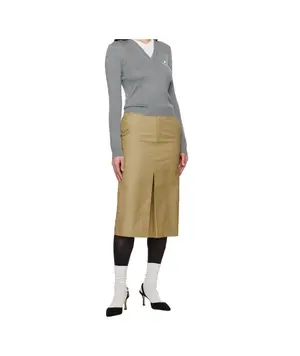 SHUSHU/TONG Twill Straight Skirt