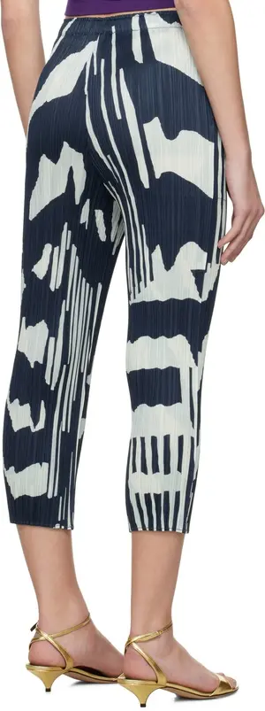 PLEATS PLEASE BY ISSEY MIYAKE Abstract Graphic Print Cropped Pants