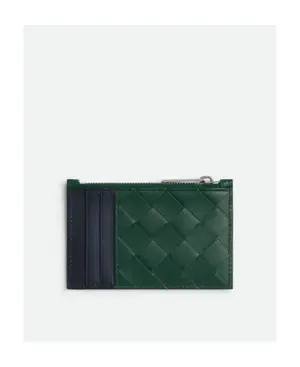 Bottega Veneta Intrecciato Zippered Card Case - Green