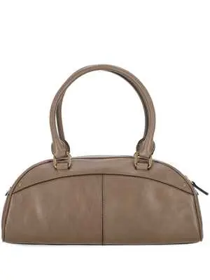 Chloé Zipped Bowling Hand Bag With Logo Charms - Gray