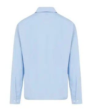 Marni Logo-printed Long-sleeved Zipped Shirt - Blue