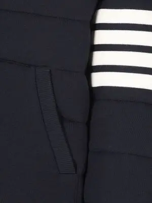 Thom Browne Striped Hooded Jacket With Logo Detail - Blue
