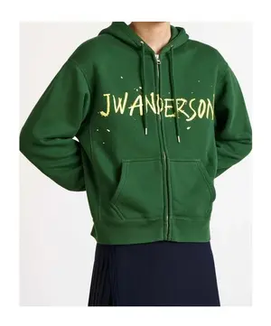 J.W.ANDERSON Jw Anderson Logo Printed Zip-up Hoodie