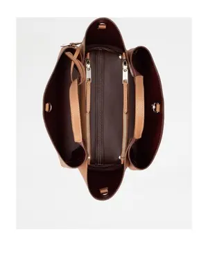 TOD'S Logo Plaque Top Handle Bag - Brown