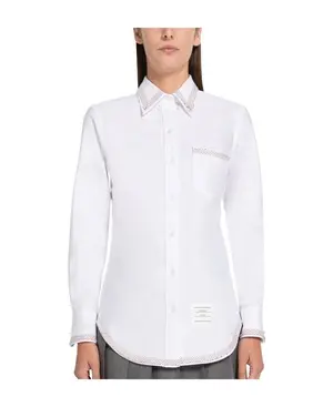 Thom Browne Striped Trim Oxford Shirt