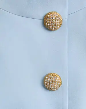Valentino Garavani Crepe Couture Midi Dress With Jewel Button Detail