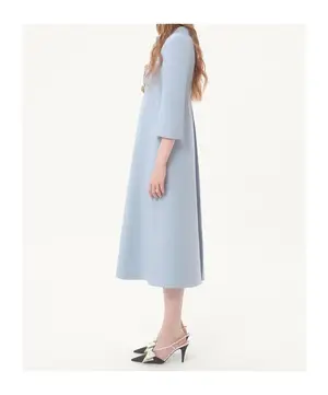 Valentino Garavani Crepe Couture Midi Dress With Jewel Button Detail