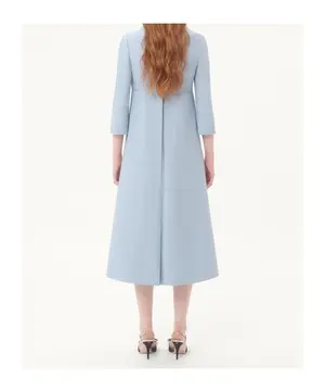 Valentino Garavani Crepe Couture Midi Dress With Jewel Button Detail