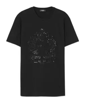 Versace Cartouche-embellished Cotton T-shirt - Black
