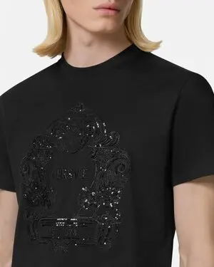 Versace Cartouche-embellished Cotton T-shirt