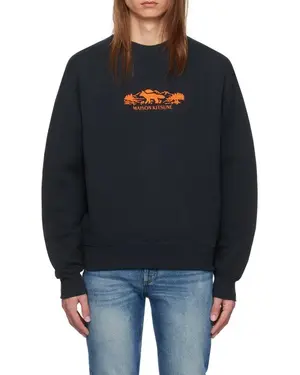 Maison Kitsuné Outdoor Profile Fox Crewneck Sweatshirt - Black