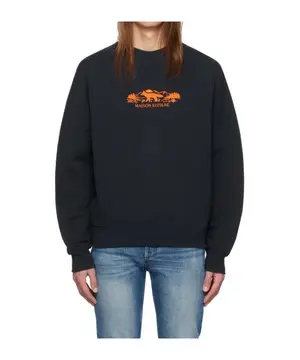 Maison Kitsuné Outdoor Profile Fox Crewneck Sweatshirt - Black