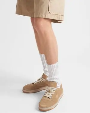Prada Triangle-logo Lace-up Sneakers - Hazel