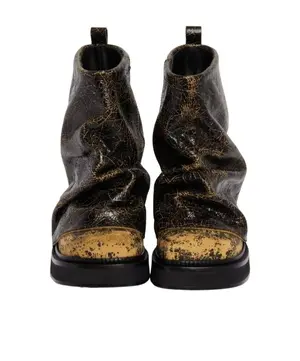Attico Round Toe Distressed Finish Boots