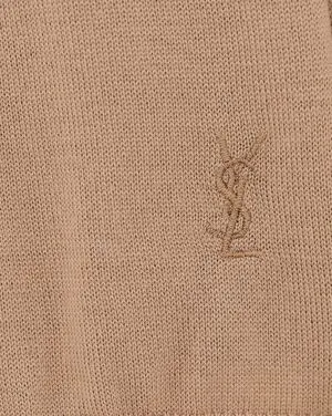 Saint Laurent Wool Turtleneck Sweater With Cassandre Embroidery - Brown