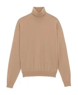 Saint Laurent Turtleneck Knitted Jumper - Camel