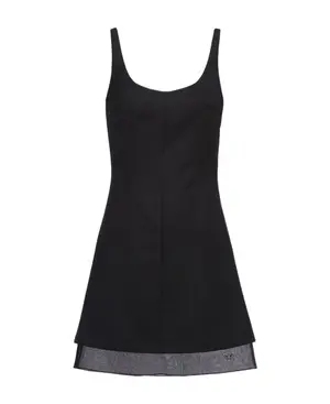 Prada Enamel Triangle-logo Mini Dress