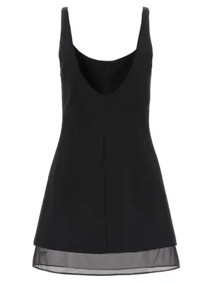 Prada Enamel Triangle-logo Mini Dress