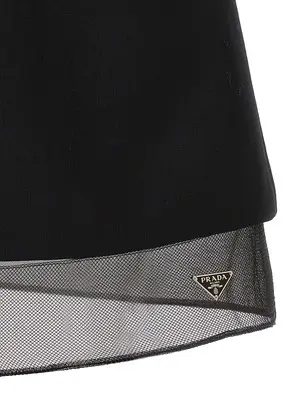 Prada Enamel Triangle-logo Mini Dress