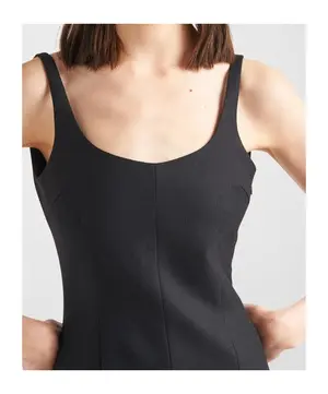 Prada Enamel Triangle-logo Mini Dress