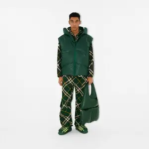 Burberry Equestrian Knight Motif Checked Wide-leg Trousers - Black