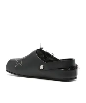 Stella McCartney Star Stitched Slip-on Slippers - Black