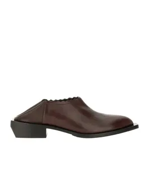 Moschino Scallop-edge Slip-on Loafers - Brown
