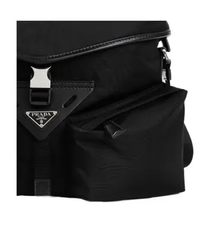 Prada Re-nylon And Leather Shoulder Bag - Black
