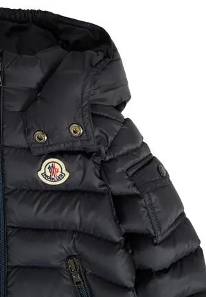 Moncler Quilted Hooded Jacket With Logo Patch