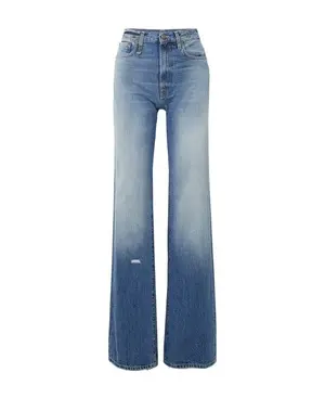 R13 Jane High-waisted Wide-leg Jeans With Faded Wash And Whiskering