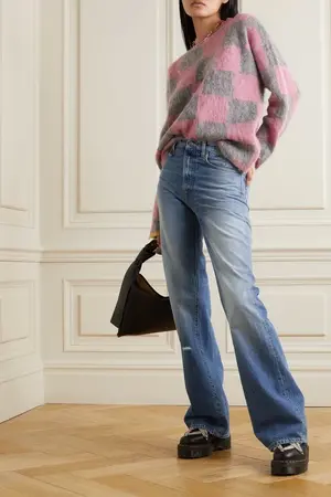R13 Jane High-waisted Wide-leg Jeans With Faded Wash And Whiskering