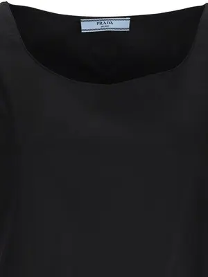 Prada Logo Plaque Sleeveless Mini Dress