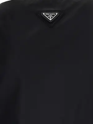 Prada Logo Plaque Sleeveless Mini Dress