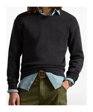 Polo Ralph Lauren Crewneck Jumper With Embroidered Logo - Black