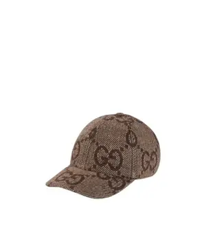 Gucci Jumbo Gg Wool Baseball Cap - Green