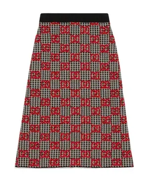 Gucci Gg Jacquard A-line Skirt - Multicolor