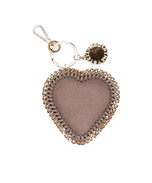 Stella McCartney Chain-trim Heart-motif Keyring - Brown