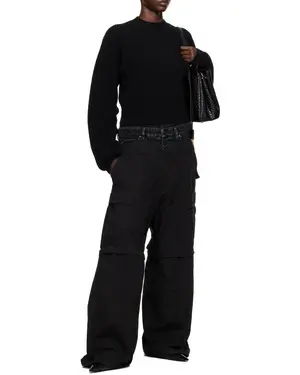 Balenciaga Logo Patch Cropped Sweater - Black
