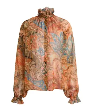 Etro Etro Paisley Ruffled Blouse Orange