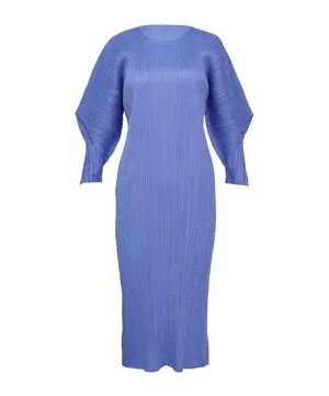 PLEATS PLEASE BY ISSEY MIYAKE Skyline Batwing-sleeve Dress - Blue