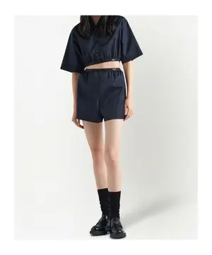 Prada Re-nylon Elasticated Shorts With Logo Detail