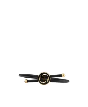 Gucci Round Interlocking G Bracelet In Yellow Gold-toned Brass And Enamel