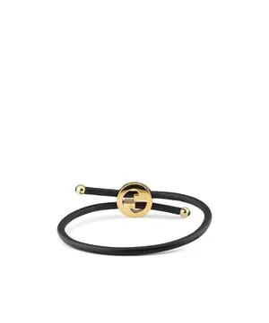 Gucci Round Interlocking G Bracelet In Yellow Gold-toned Brass And Enamel - Blue