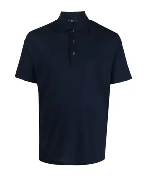 Herno Button Detailed Short-sleeved Polo Shirt - Black
